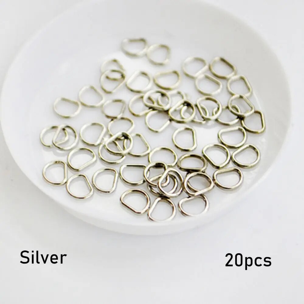 Металлические D-пряжки Silver 7 мм 20 шт