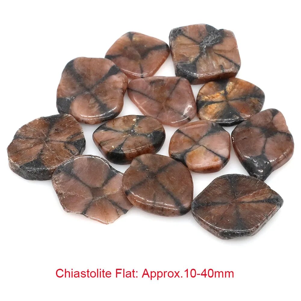 Натуральные камни для сада и дома Коричневый, 1PC, Chiastolite Flat