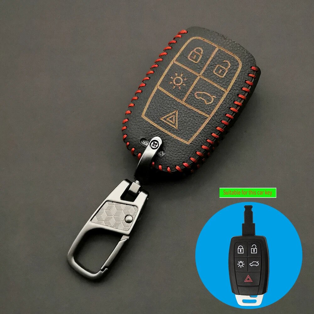 Кожаный чехол для VOLVO C30 C70 S40 V40 V50 2008 2009 2010 2011 дистанционное управление 5 кнопок без ключа