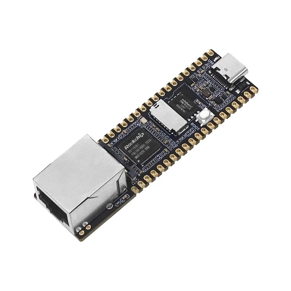 LuckFox Pico Plus RV1103 Linux Микроплата разработки включает процессоры ARM Cortex-A7/RISC-V MCU/NPU/ISP с портом Ethernet