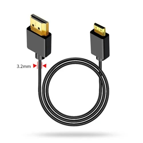 Гибкий HDMI-кабель для камеры 20/30/50 см HDMI male-Mini male, 0.5m