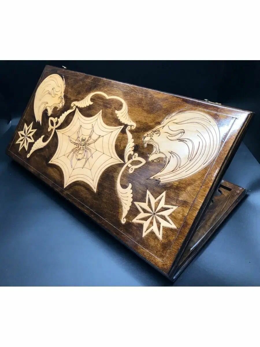 Нарды Деревянные Лакированные "паук", большие 60см