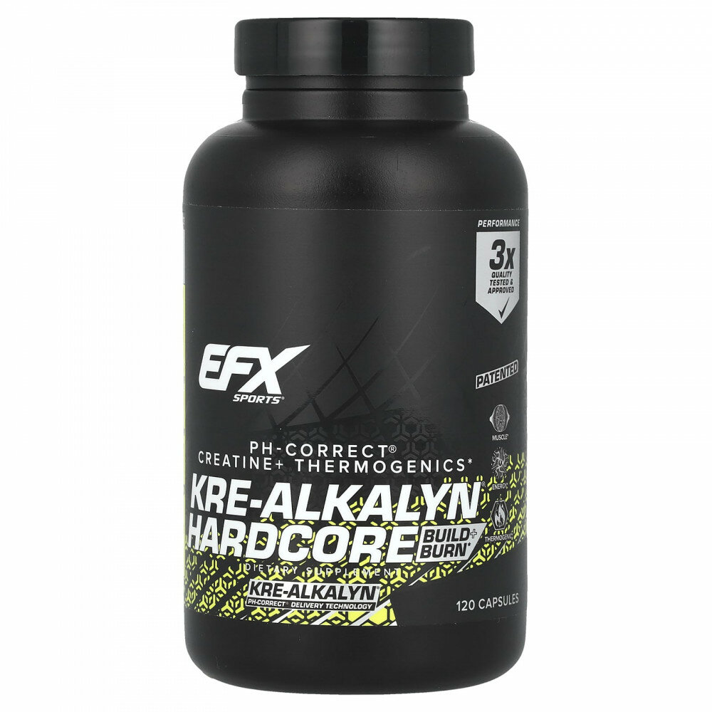 EFX Sports, Kre-Alkalyn Hardcore, 120 капсул
