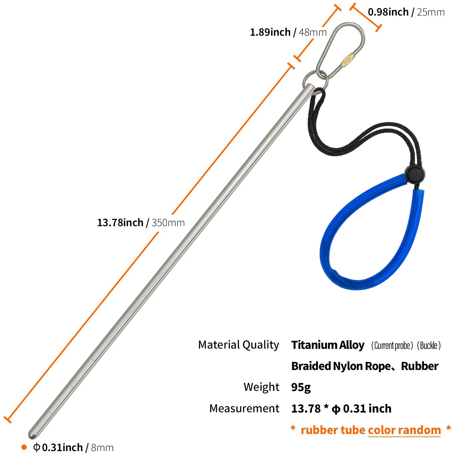 Титановая дайвинг палка Тито 350 мм Titanium
