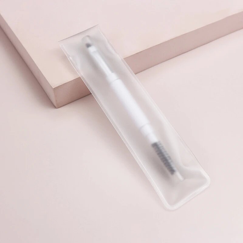 Двойная кисть для бровей и глаз JETTING, ручка PVC White