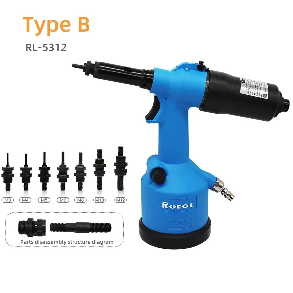 FENNEC Пневматический пистолет для заклепок M3-M12 RL-5312 Type B