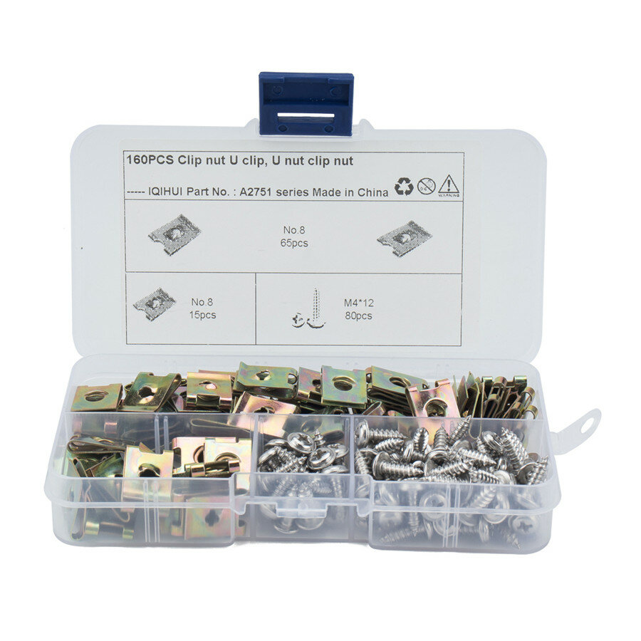 160 шт. Крепежные элементы U-образные гайки Саморезы Винтовые U-образные зажимы Внутренние отделочные панели Для автомоб