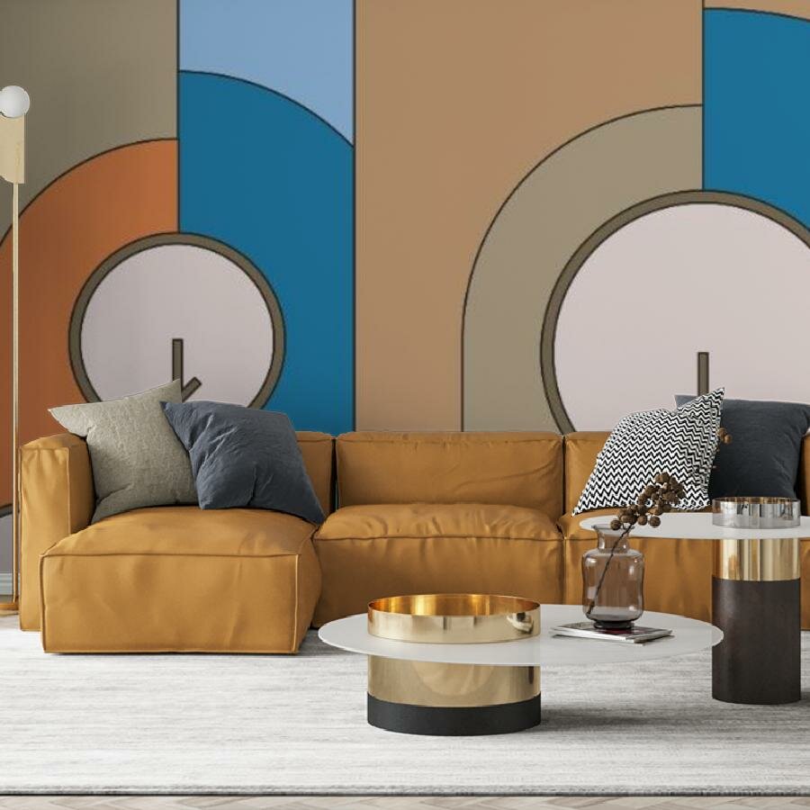 Фотообои Геометрический рисунок 14-1084-S-Флок 270 x 200 см (ВхШ) Бесшовные, флизелиновые, влагостойкие обои