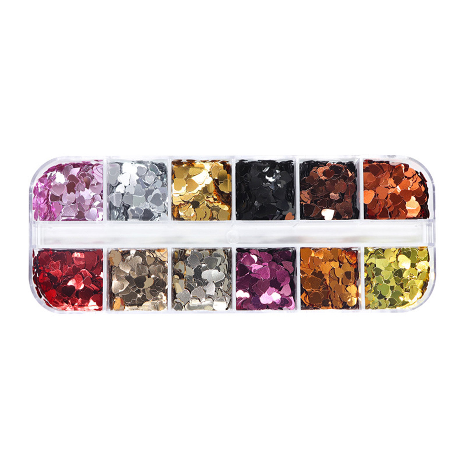 Металлическое сердце с блестками и блестками, хлопья смолы, УФ-эпоксидная форма, наполнители, декор