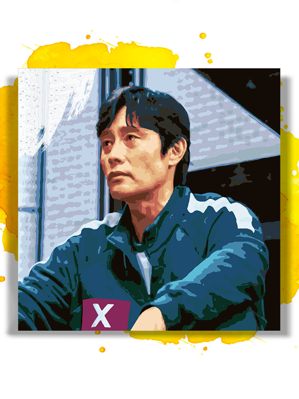 Картина по номерам на холсте Игра в кальмара 2 - Номер 001, 50 х 50 см