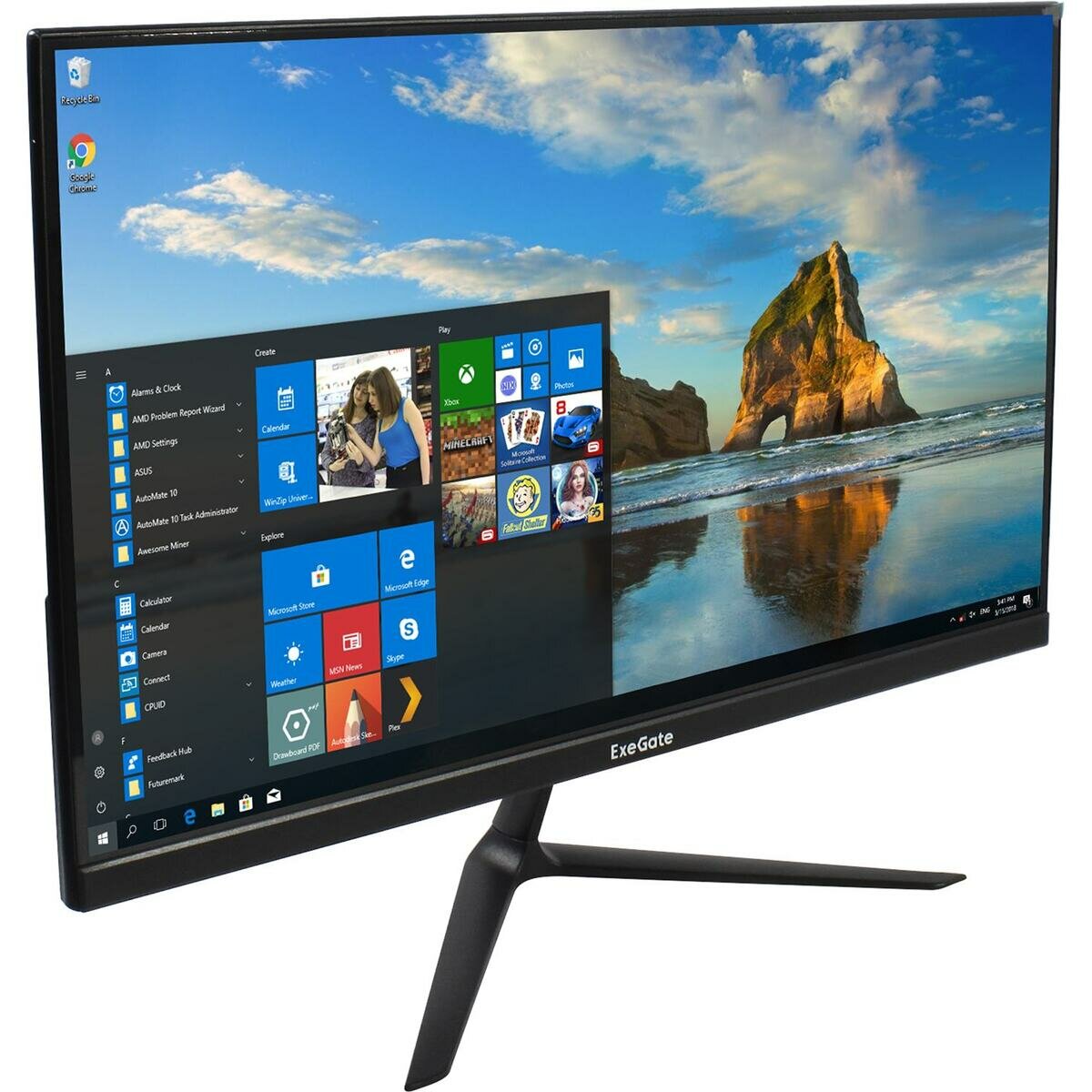 24.5" ЖК монитор ExeGate SmartView EH1500A (LCD, 1920x1080, D-Sub, HDMI, DP)