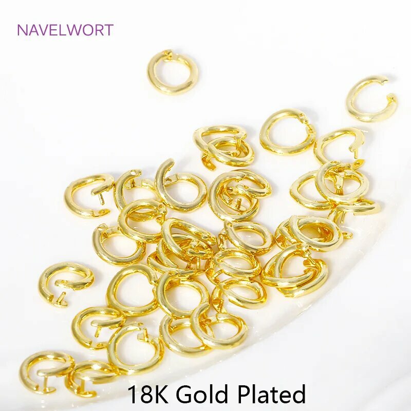 Открытые соединительные кольца из латуни с позолотой NAVELWORT 30 шт 1.2mmx5.5mm-30pcs, 18K Gold Plated