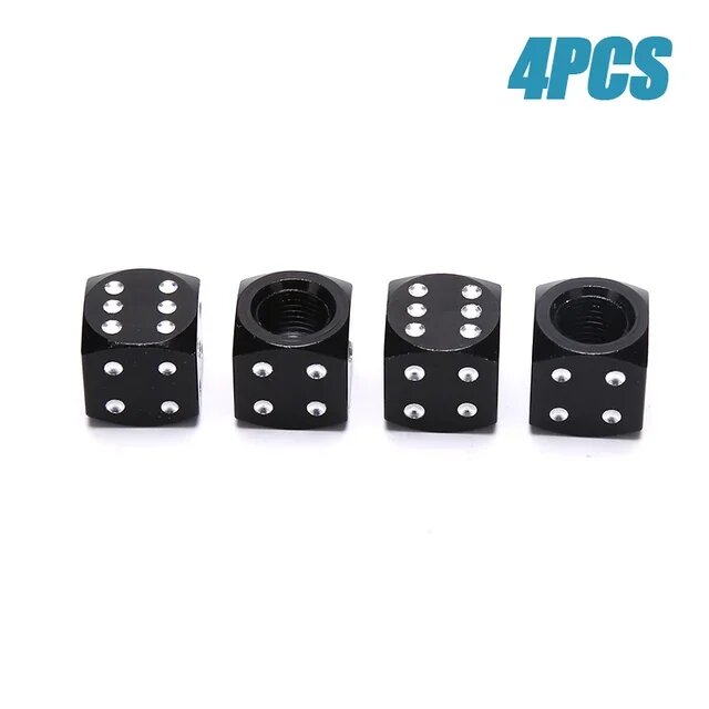 4 шт, форма кубика, колесо автомобиля, грузовика, шина, воздушный клапан, крышка штока, пылезащитный колпачок, аксессуары для велосипедного клапана black