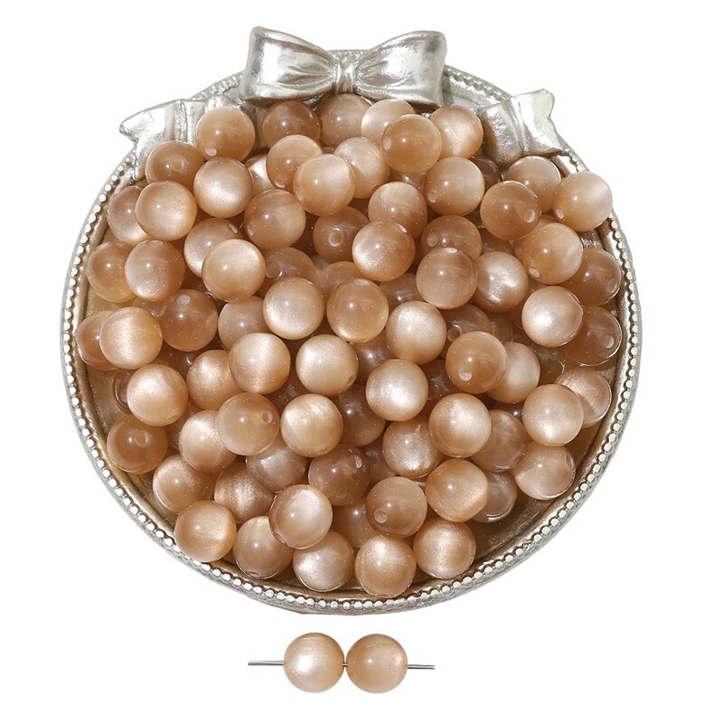 Бусины «кошачий глаз» Beadia, 8 мм, 10/20 шт. Бежевый, Brown