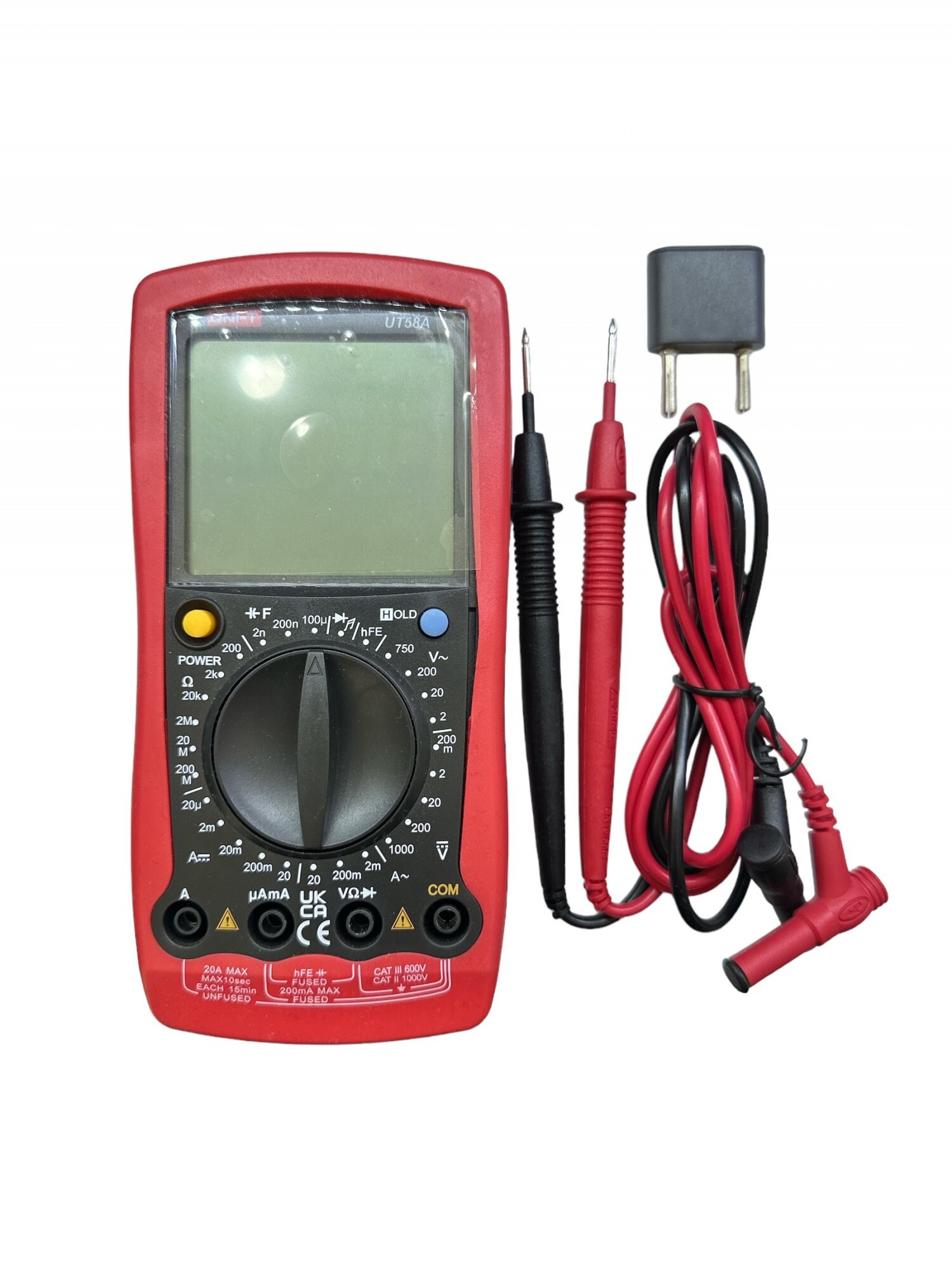 Мультиметр UNI-T UT58, цифровой, автоматический, красный/черный