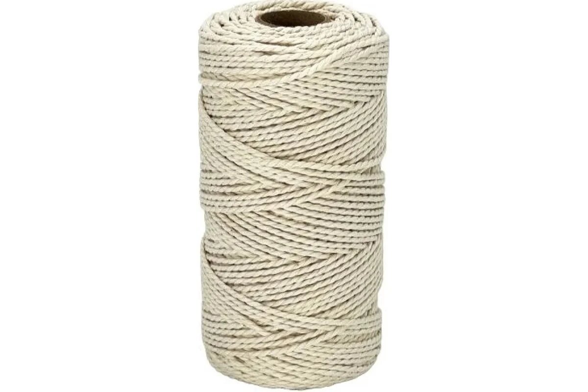 Нить хлопковая крученая двухпрядная 2 мм 100 м STARFIX (SMP-51089-100)