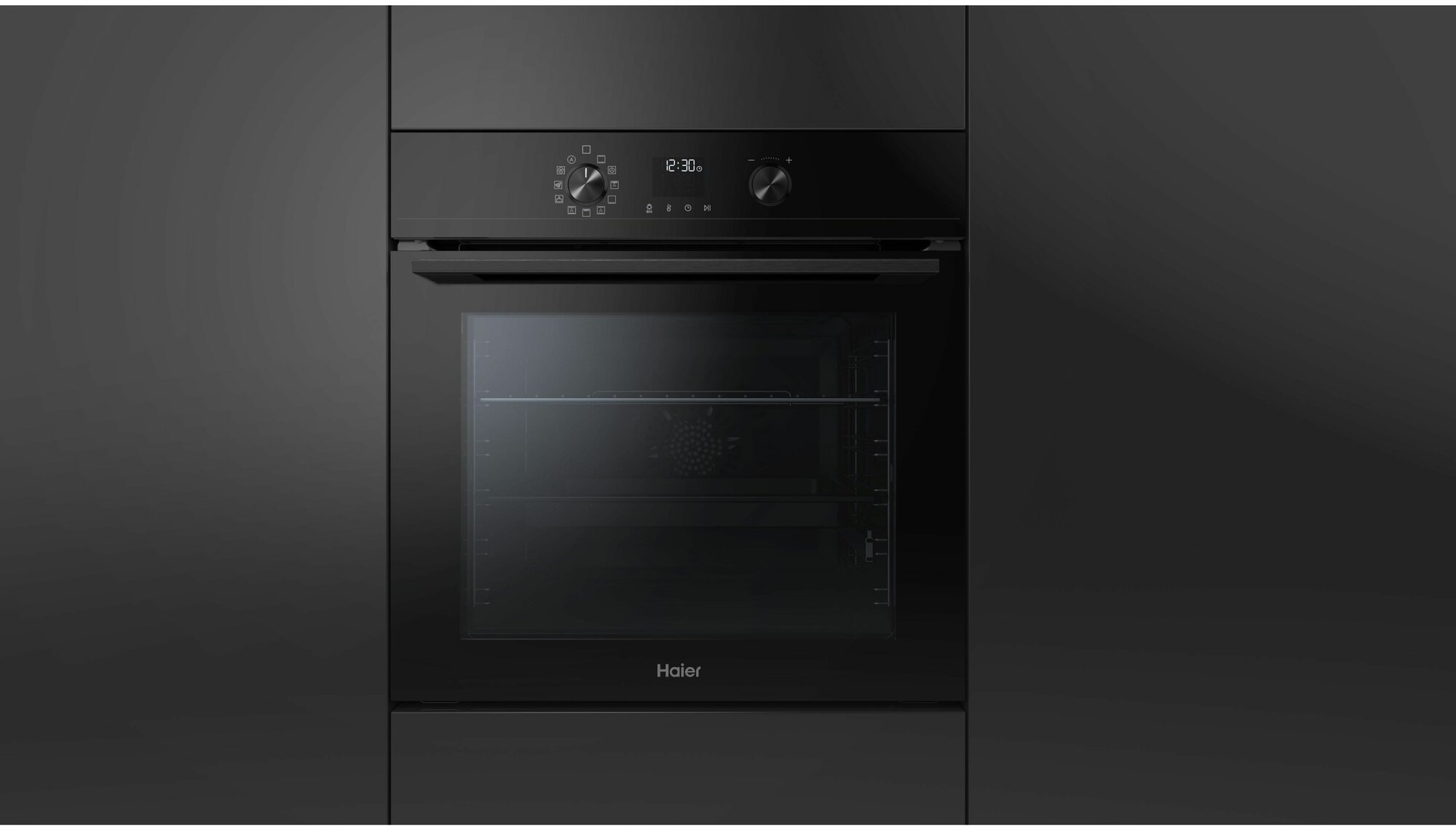 Электрический духовой шкаф Haier HOQ-K4AAN3GB 59 см, 72 л, гриль, черный