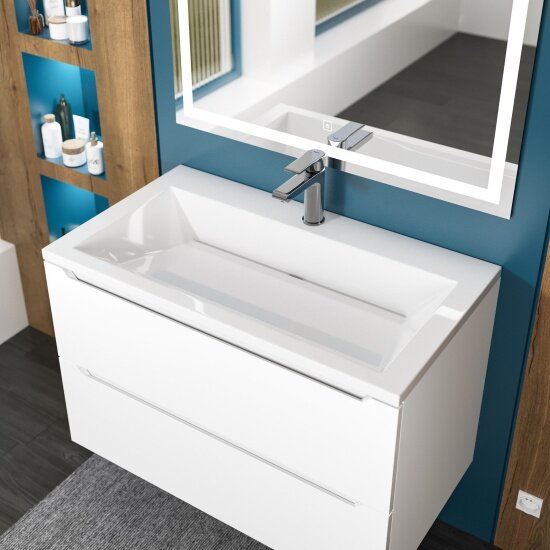 Uperwood Раковина для ванной Olivia 80x45x14,4 см, белая глянцевая