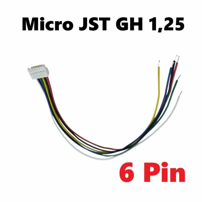 Адаптер переходник Micro JST GH 1,25 (папа) N82 коннектор с зажимом PH6 6-Pin шаг 1,25 мм, 6-ти контактный разъем Mini JST-XH PH SH 1.25 6Pin штекер с защелкой фишка кабель запчасти