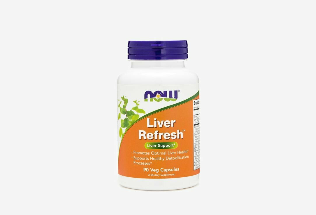 БАД для поддержки пищеварения NOW Liver Refresh L-глутатион, Альфа-липоевая кислота, L-карнитин в капсулах