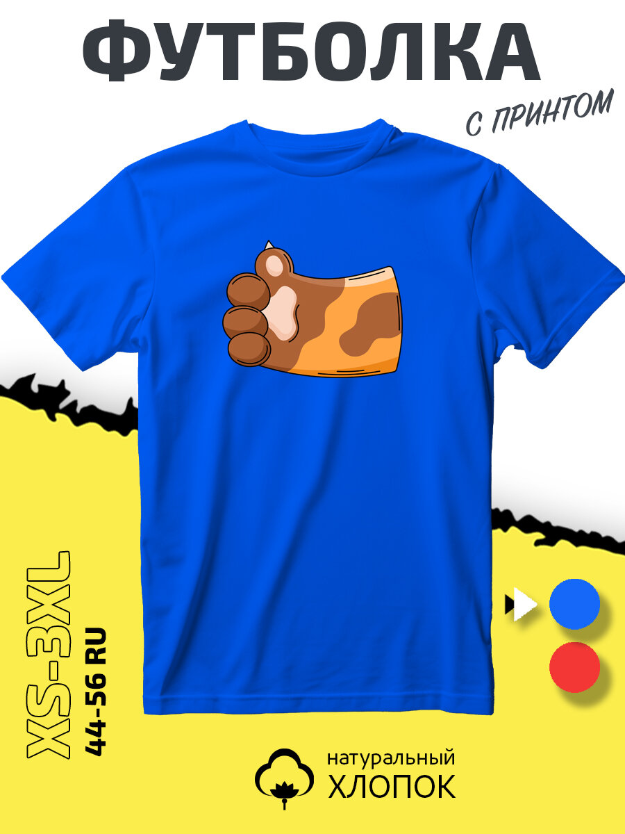 Футболка с принтом лапа кота лайк