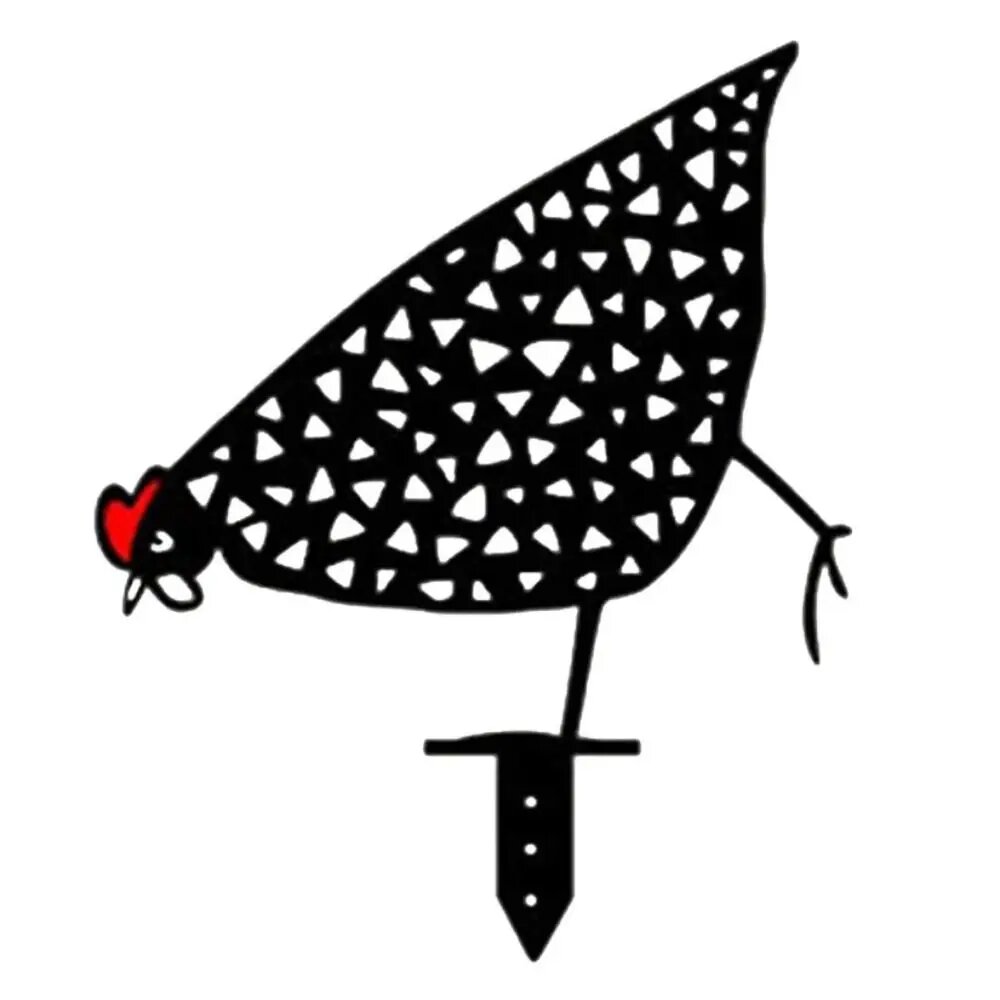 Пластиковая садовая фигура куры черная