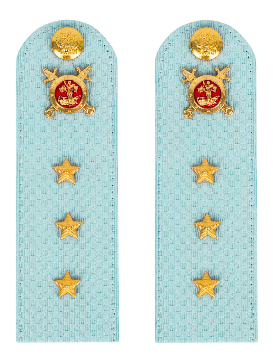 Погоны Полиции на рубашку голубые пластик Звание Старший Прапорщик