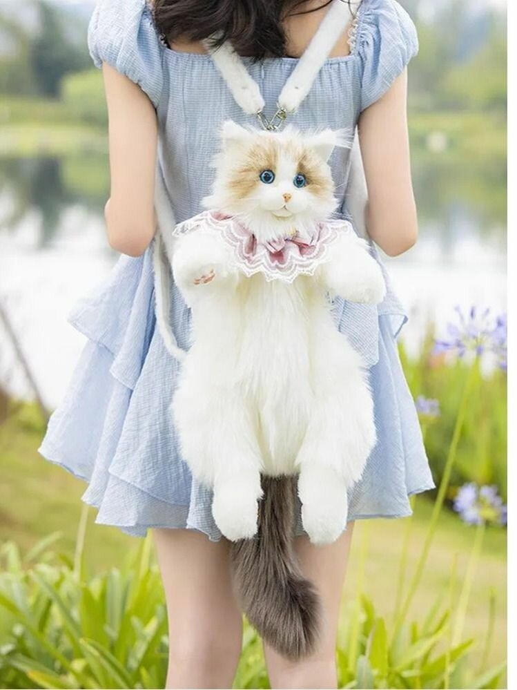 Рюкзак-игрушка Chongker "Кошка Рэгдолл", для девочек, регулируемые лямки, застежка молния