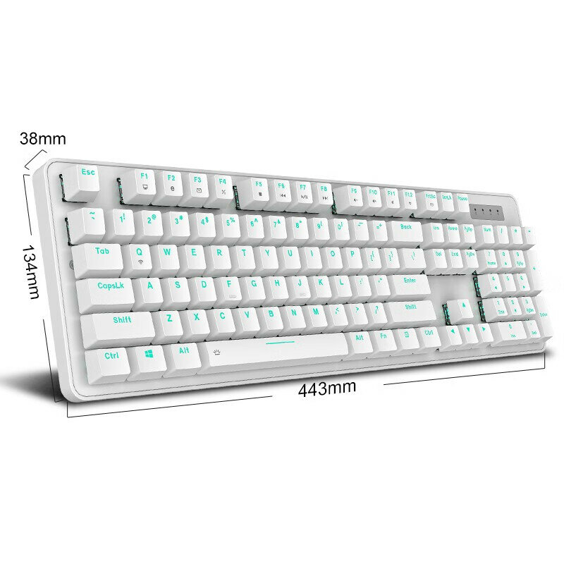 Двухрежимная беспроводная клавиатура Dareu EK810, белая, 2.4G, 104 клавиши, Blue Switches
