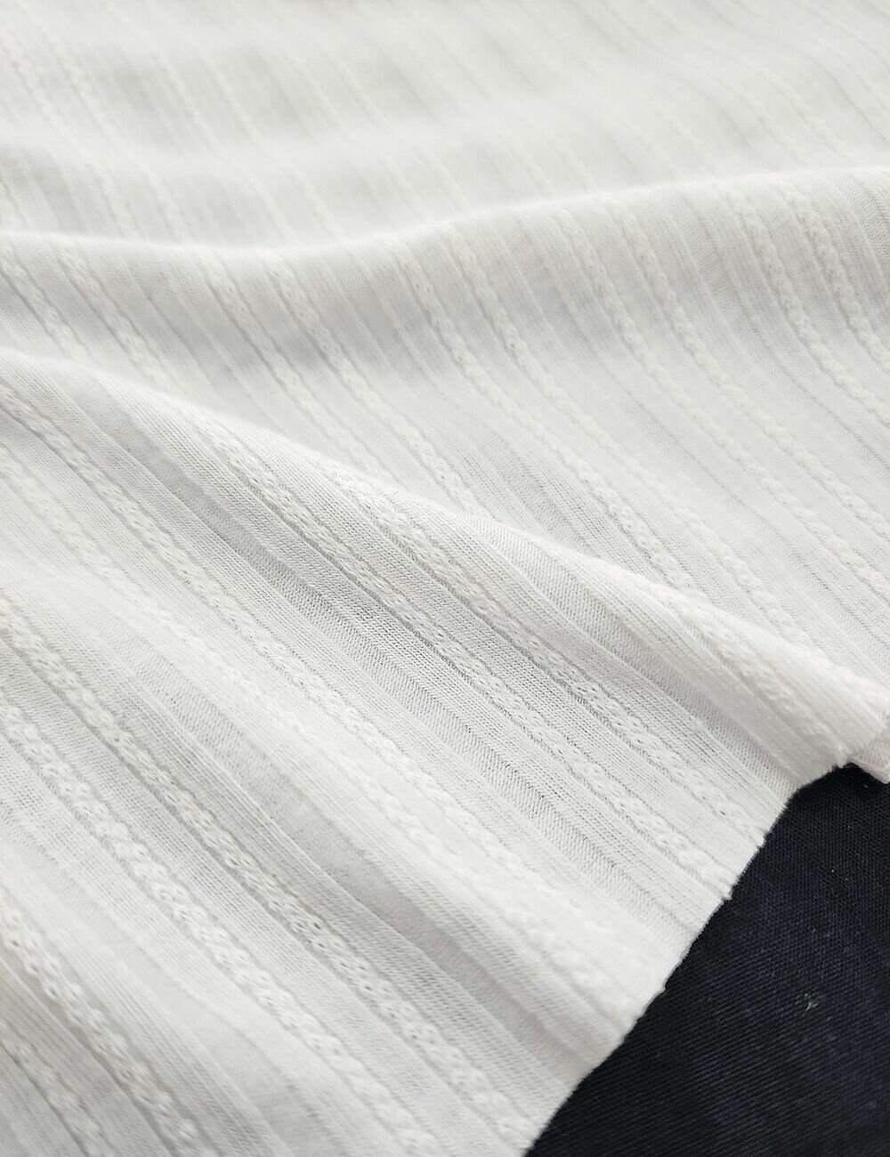 Ткань трикотаж ажурный косичка, 100*170см, цвет белый