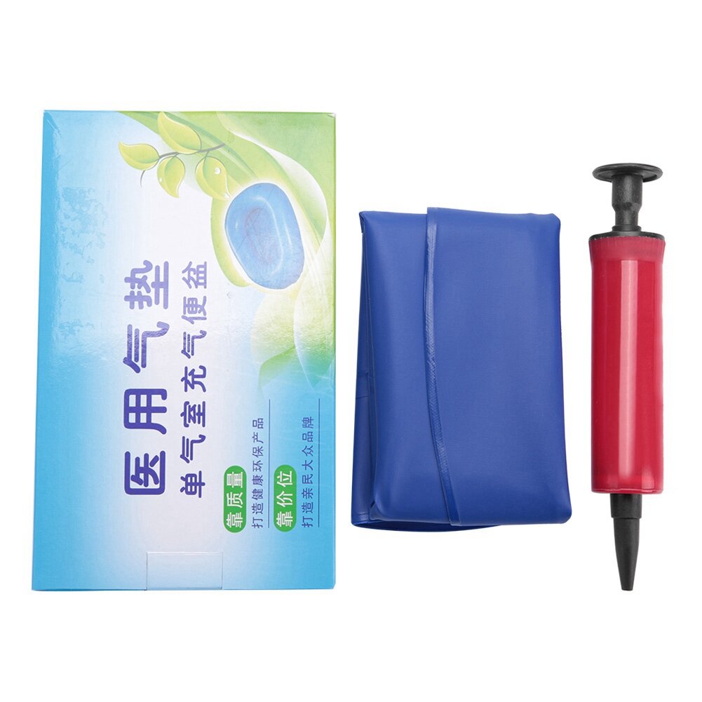 Портативная синяя надувная подушка-судно для мужчин и женщин, удобная опора для горшка с прочной конструкцией.