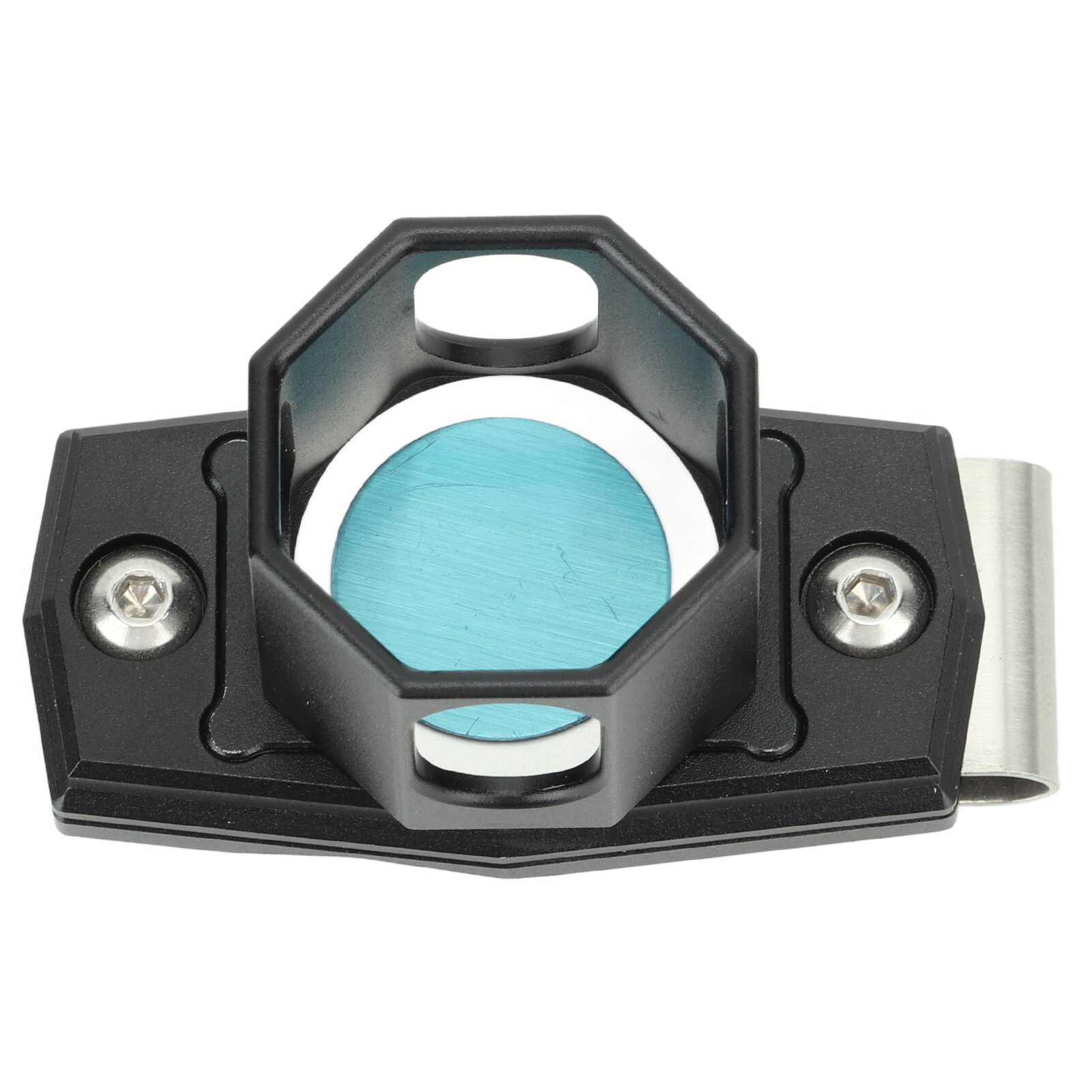 Восьмиугольный держатель для мела из алюминиевого сплава с зажимом для бильярдного кия, черный