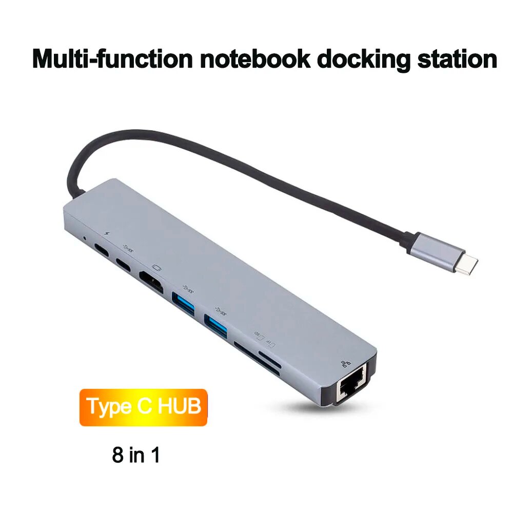 YiFanHeRong 8 в 1 USB C концентратор