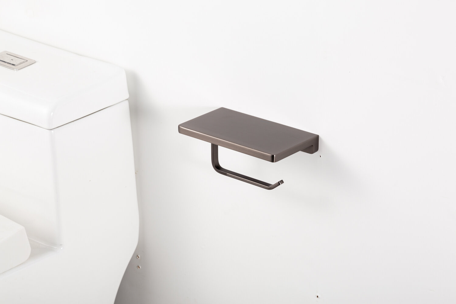 Держатель туалетной бумаги Gappo G30803-9, оружейная сталь, с полочкой