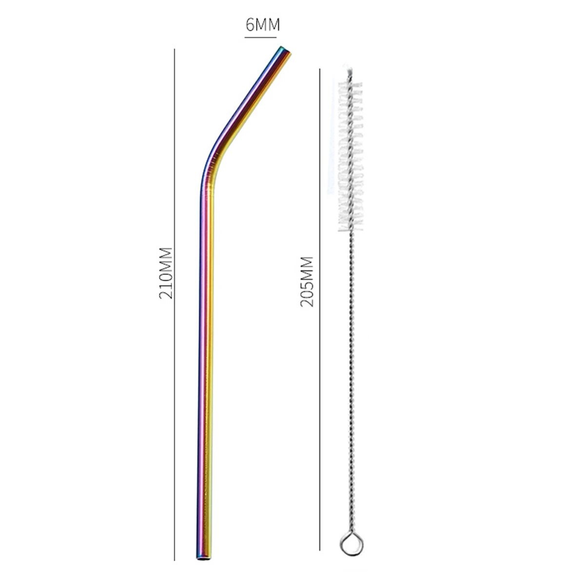 Соломинка из нержавеющей стали Rainbow Bent 210 мм