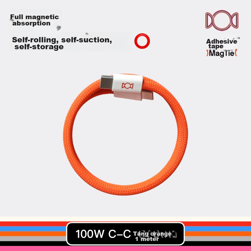 CANDYSIGN MagTie 100W Type-C к Type-C быстрая зарядка кабель для iPhone iPad Android устройств Цвет：Tangcheng, 1M 100W