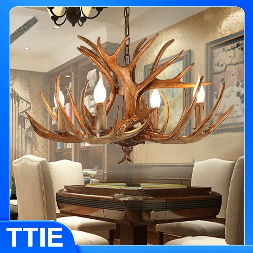 Потолочный светильник-люстра "Оленьи рога", ретро, E14,28Вт