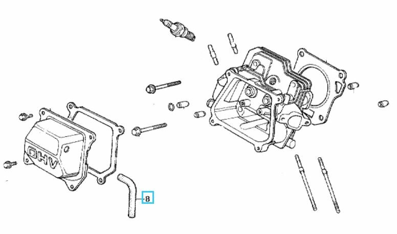 Патрубок сапуна для снегоубощика Honda HSS622/HSS760; Артикул Honda: 15721ZE1720 (Оригинал)