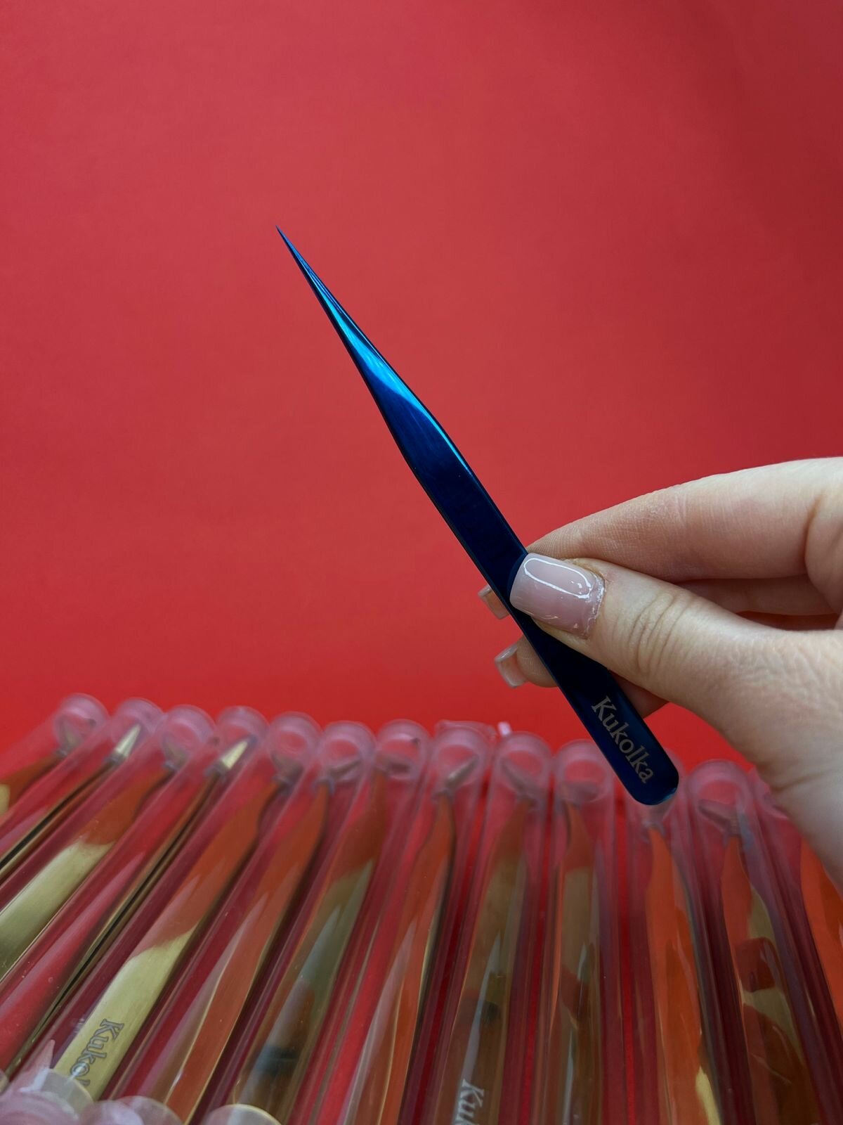 Пинцет прямой для наращивания ресниц, Kukolka by Lina