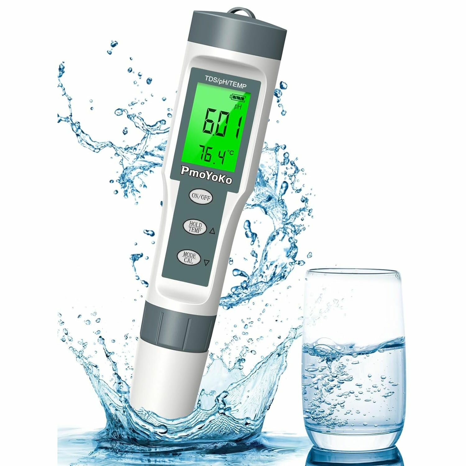 10 в 1 PH/TDS/Temp/EC Высокоточный тестер pH с разрешением 0,0001 с ЖК-подсветкой для воды, вина, бассейнов, гидропоники и аквариумов