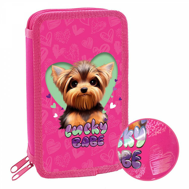 Пенал 2 отделения (оникс) ПКК 11-19 Lucky dog 190х110мм ламинированный картон + 3D лак