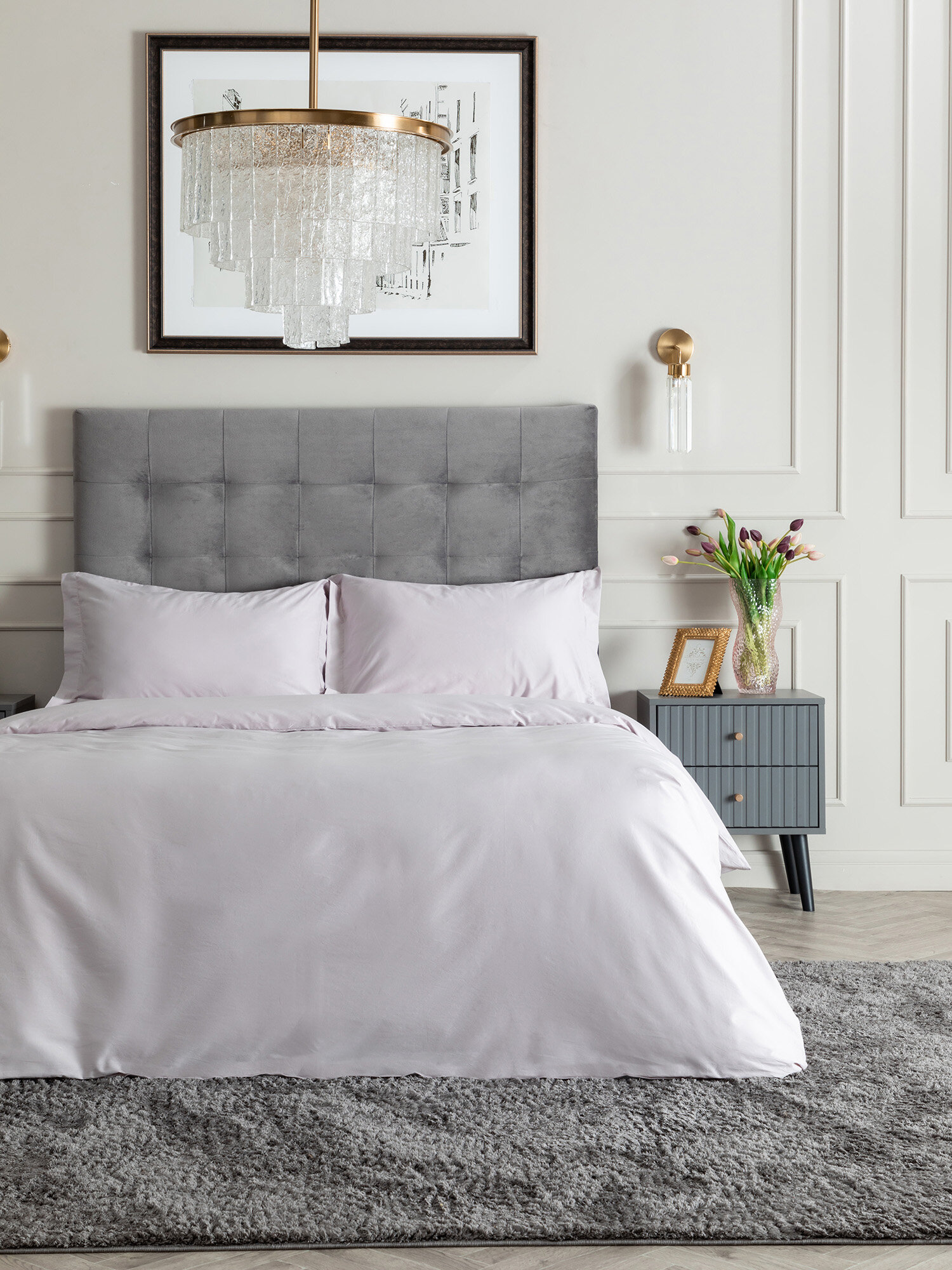 КПБ семейный сатин "Cozy Home" (50х70) рис. 86034-13 Гейнсборо