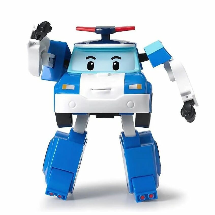 Игрушка трансформер полицейская машина 12,5 см со светом, звуком и инструментами для детей – развивающий подарок