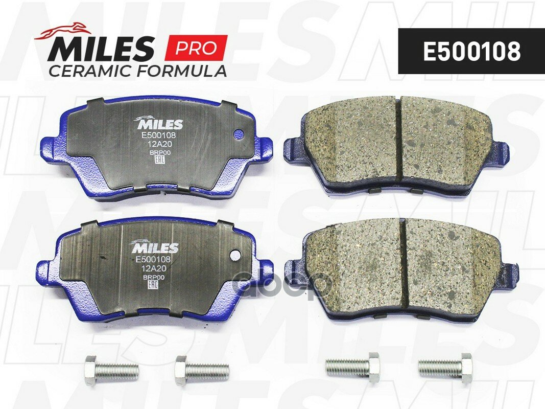 Колодки тормозные передние (Смесь CERAMIC серия PRO) NISSAN MICRA 03/RENAULT CLIO 05 E500108 Miles арт. E500108