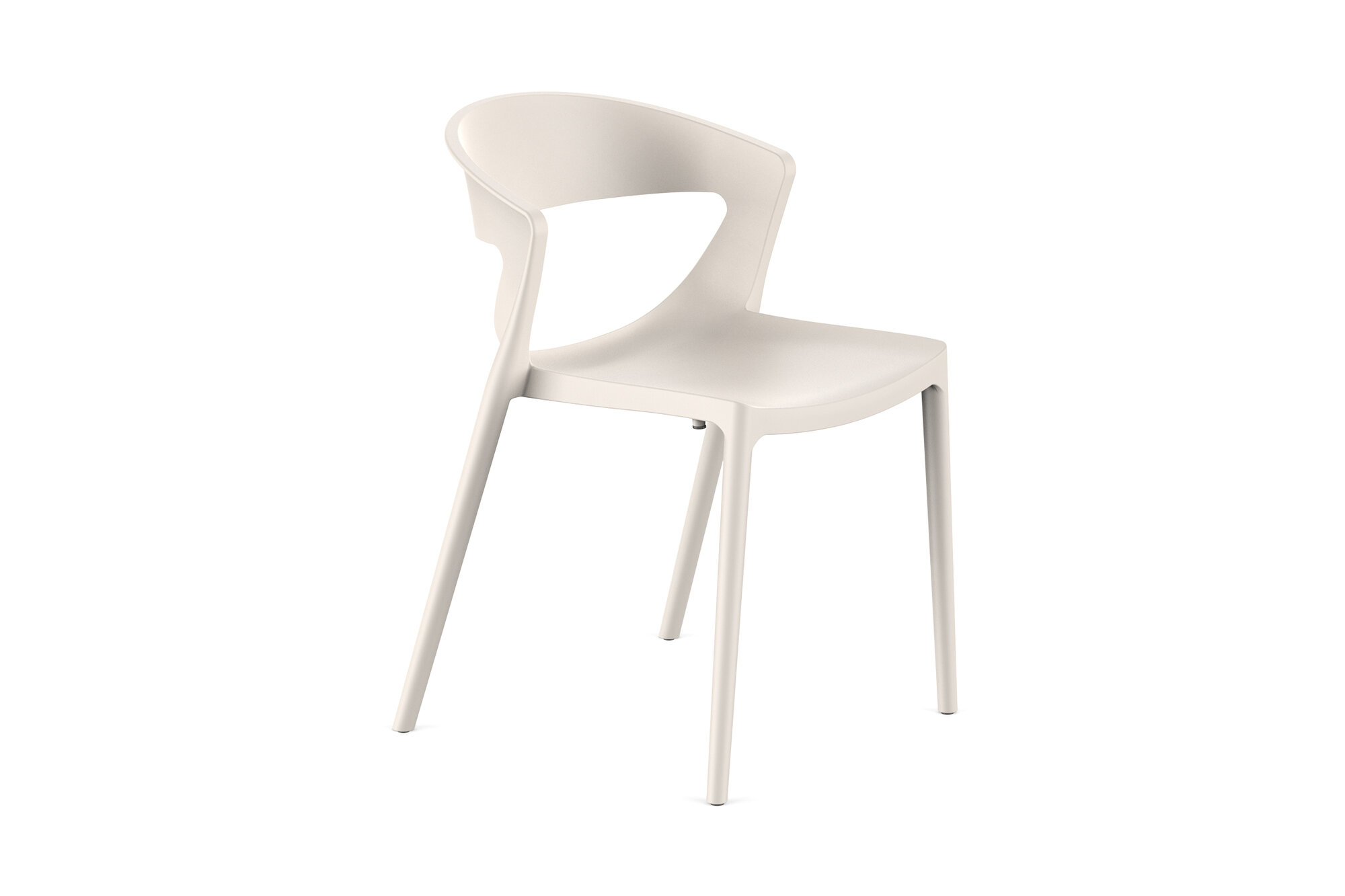 Стул кухонный пластиковый Нонтон Evok, 49x49x74 см, штабелируемый, светло-бежевый