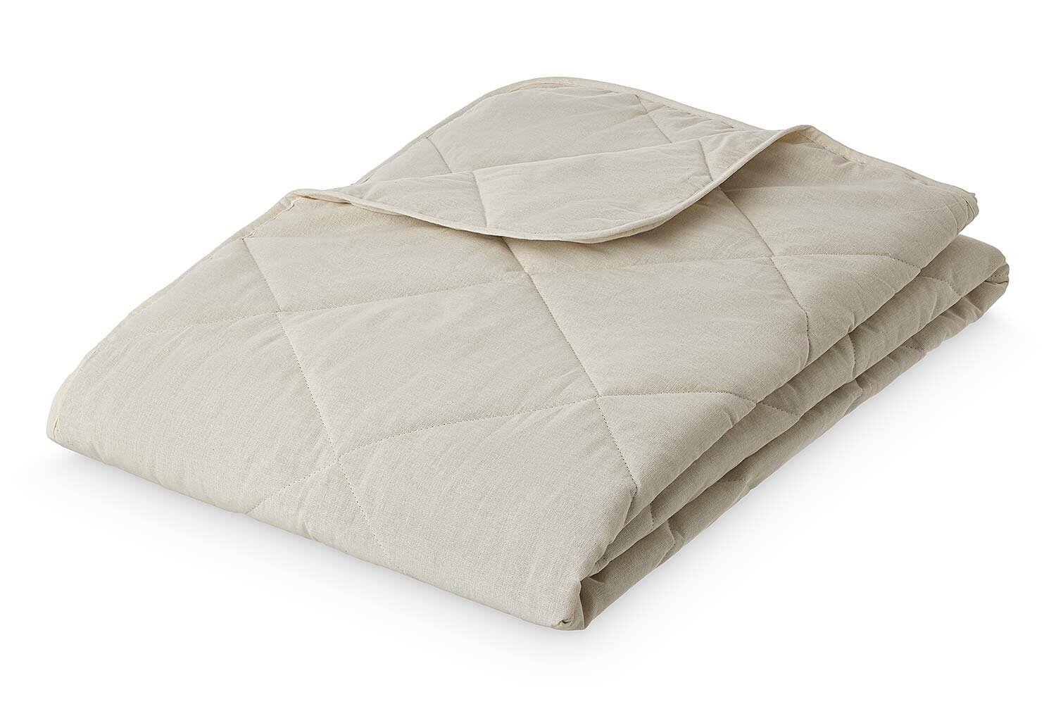 Одеяло 2-спальное стёганое MICASA Лен, 172х205 см, легкое, цвет бежевый
