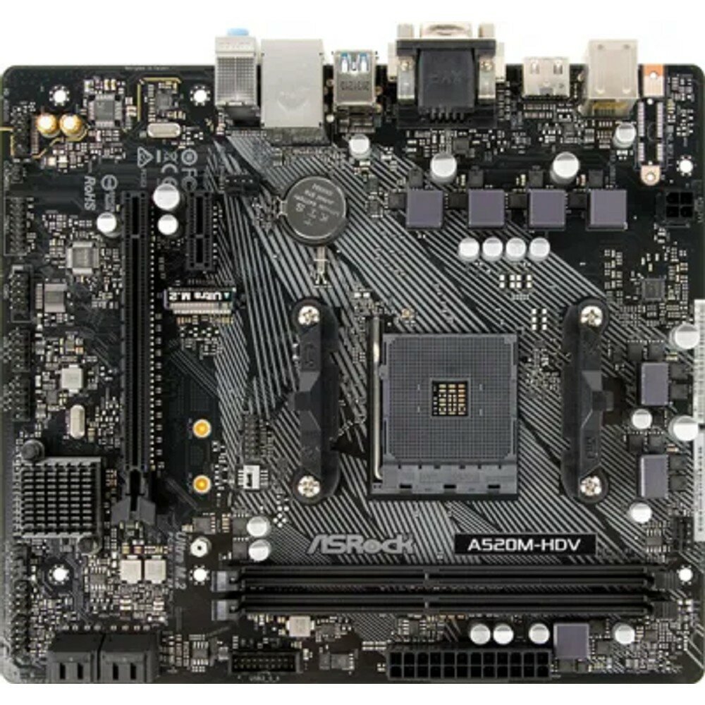 ASRock Материнская плата A520M-HDV Socket AM4 2хDDR IV 1хM.2