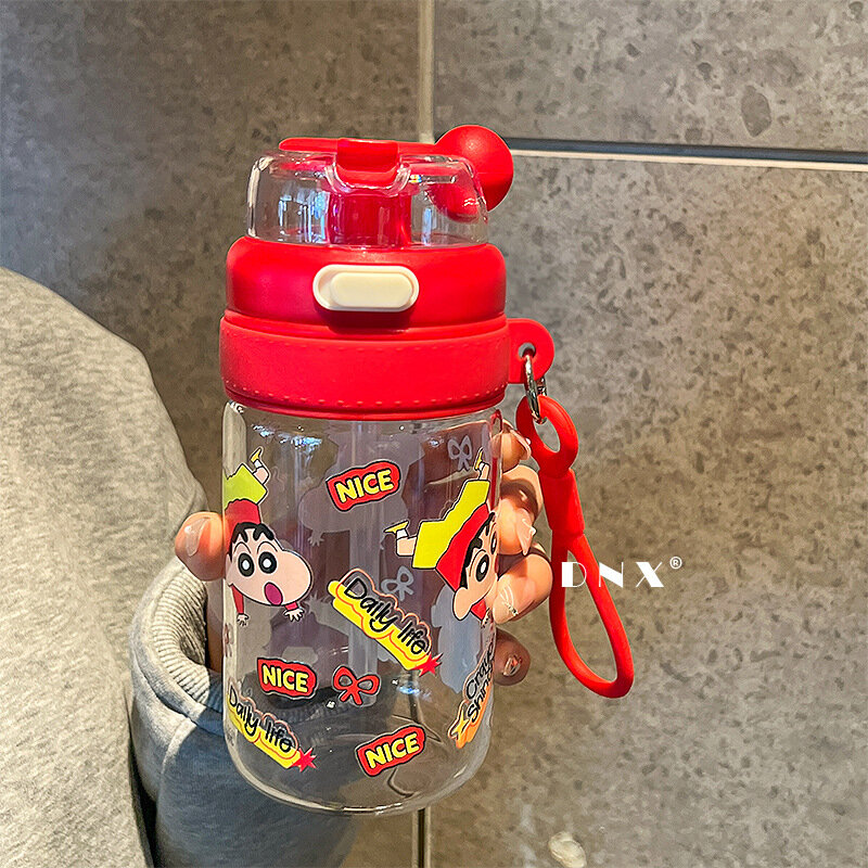 Crayon Shin-chan мультяшный стаканчик для воды детский студенческий переносной пластиковый стаканчик из тритана высококачественный стаканчик для девочки милый стаканчик с трубочкой