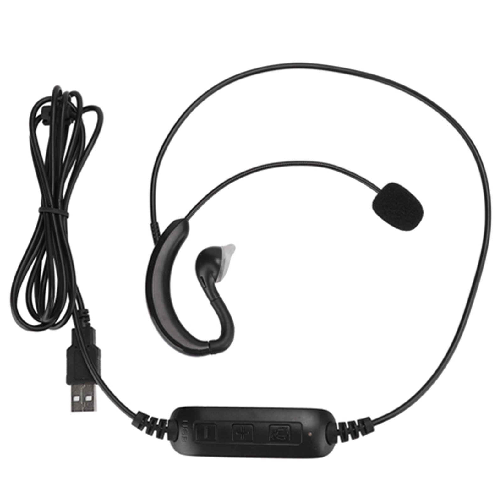 Ear Hook Headset USB Headphone Computer Notebook Accessory for Skype / QQ / MSN