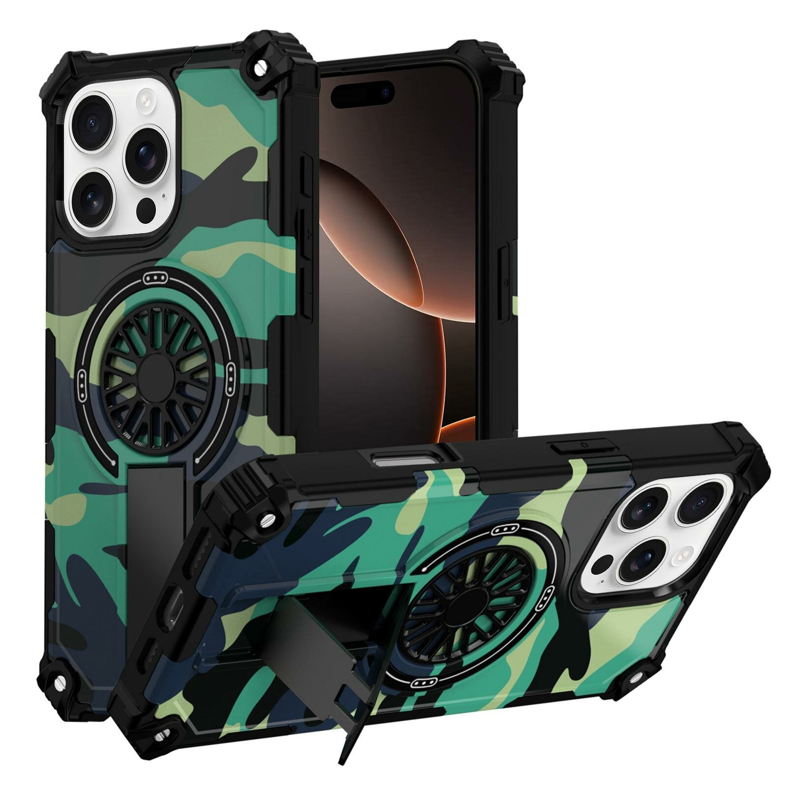 Для iPhone 16 Pro Max Подставка для ног с вращающимся валом Чехол для телефона